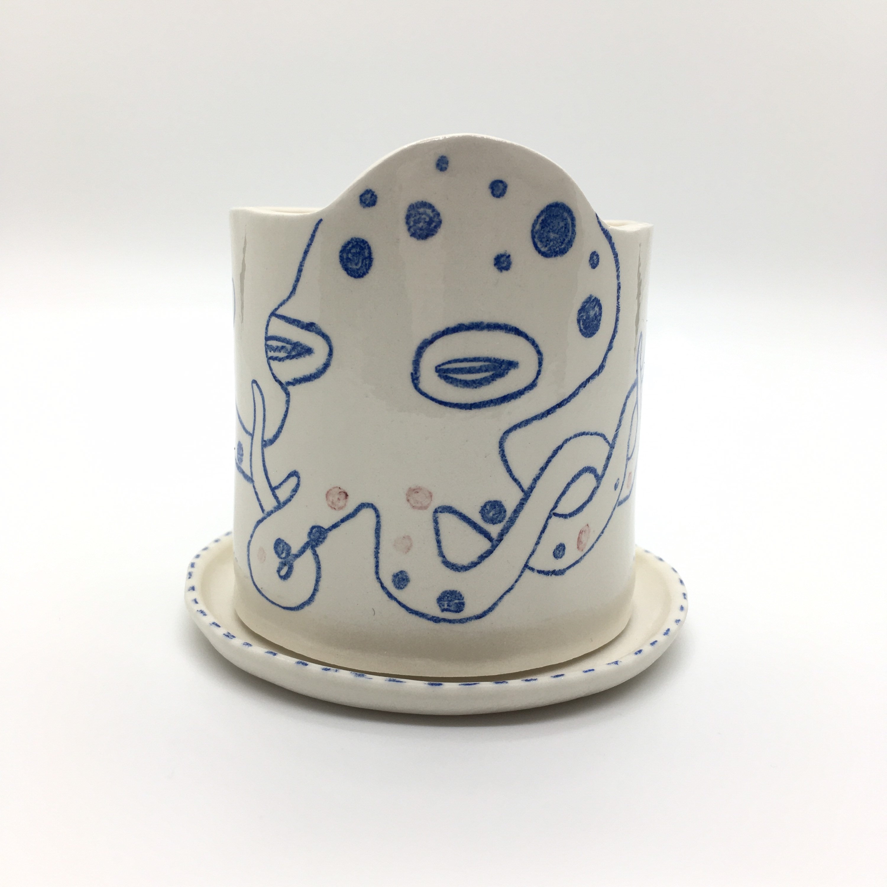 Octopus Handmade and Illustrated Ceramic Flowerpot for Small - Etsy