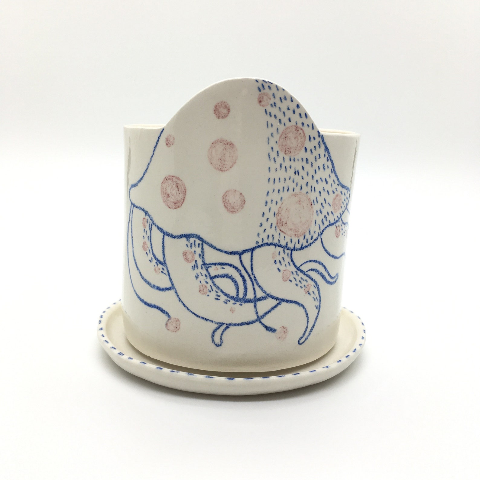 Jellyfish Handmade and Illustrated Ceramic Flowerpot for Small - Etsy