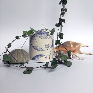 Fish Handmade and Illustrated Ceramic Flowerpot for Small Succulents - Etsy