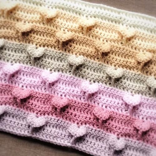 Bleeding Heart Crochet Stitch Pdf for a Blanket Throw DIGITAL - Etsy