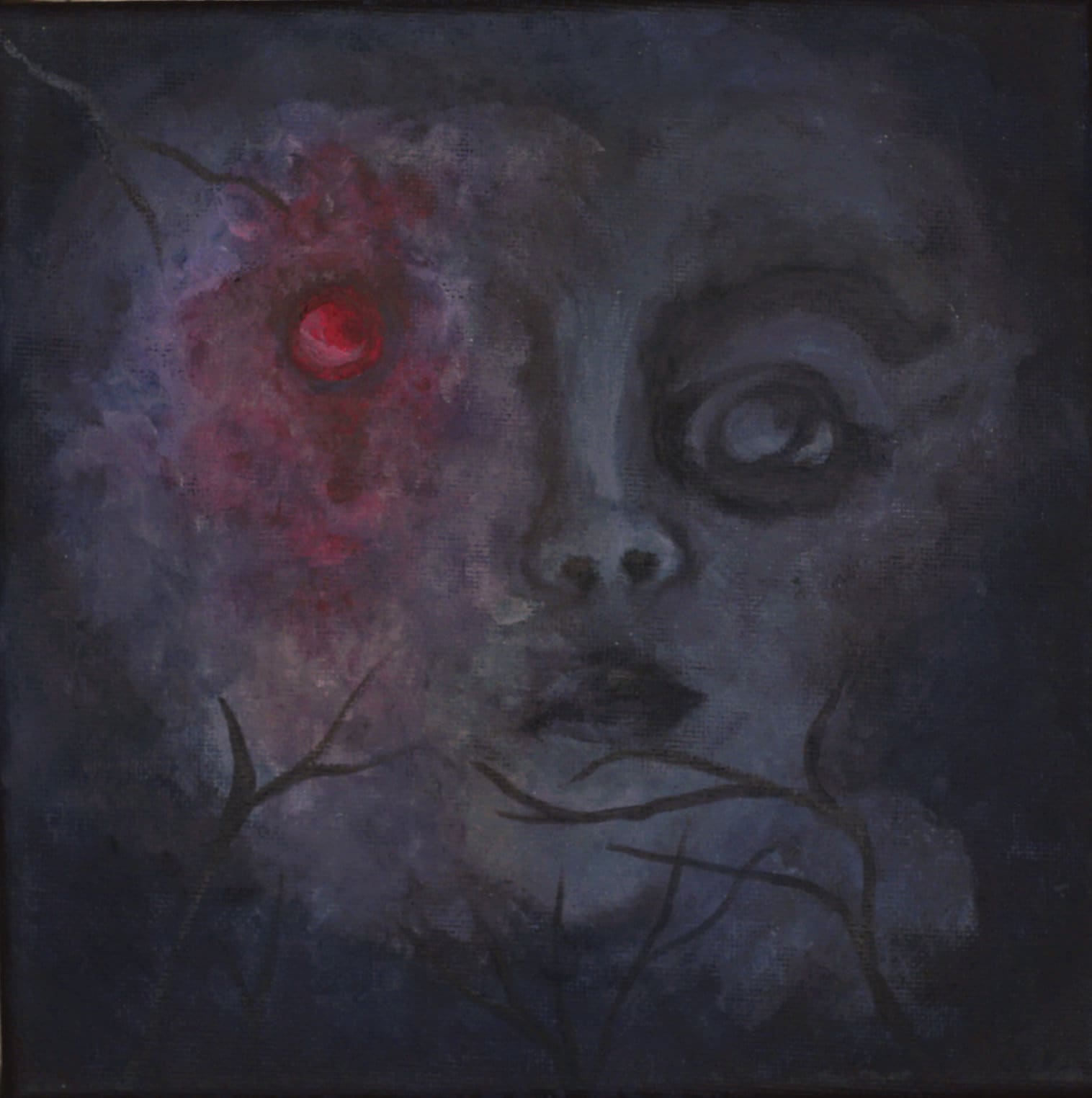 Sculpture handmade art goth art Creepy moon face Art & Collectibles ...