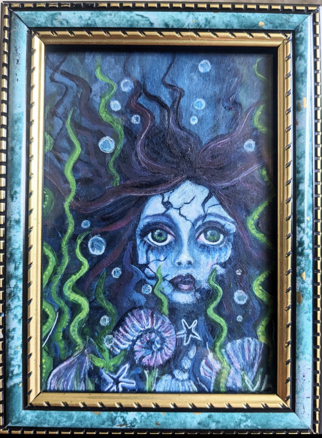 She Sells Sea Shells Original Framed Painting - Eerie Art, Horror Art ...