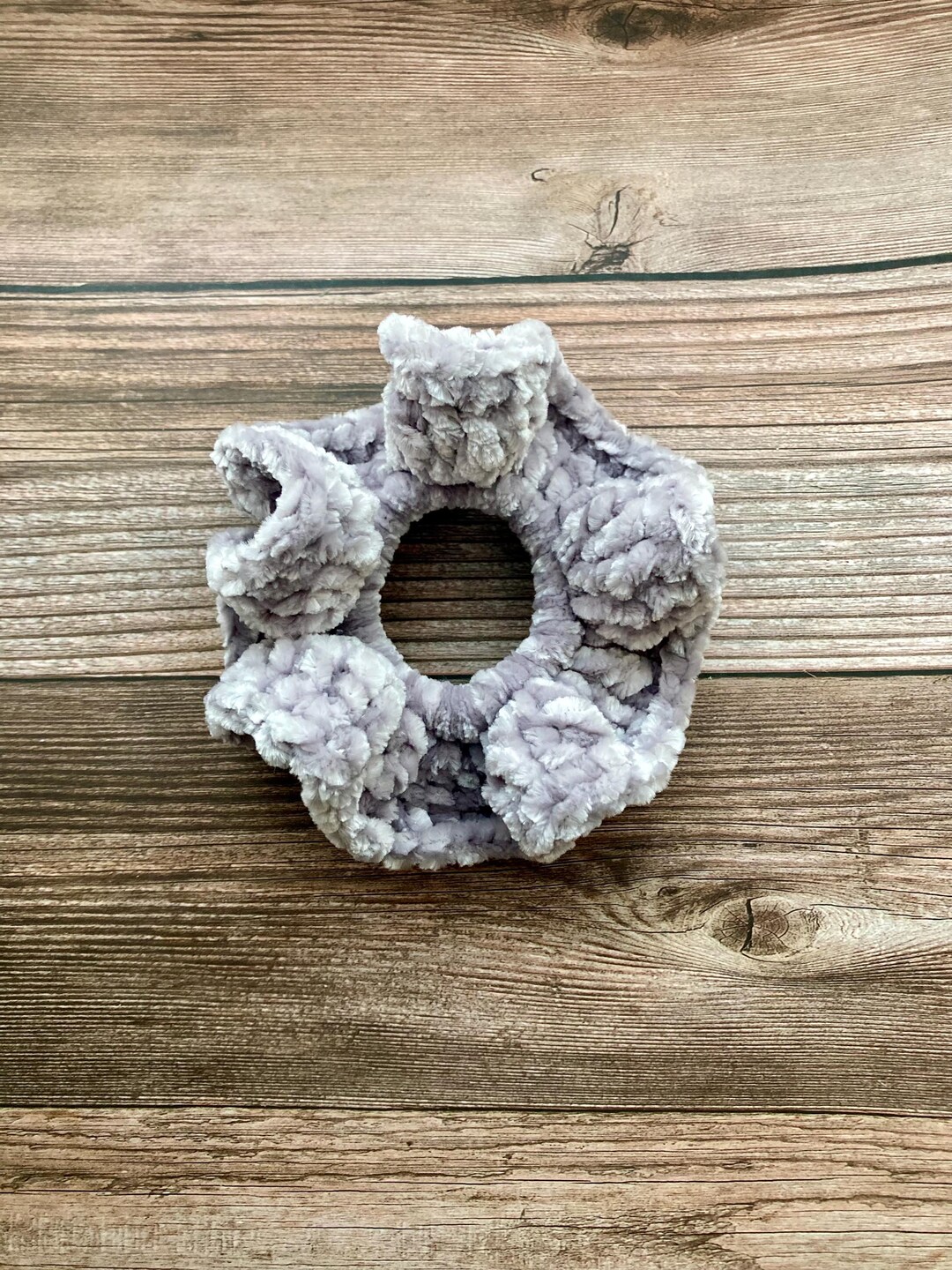 Handmade Gray Velvet Scrunchie: Ponytail Holder Hair Tie - Etsy