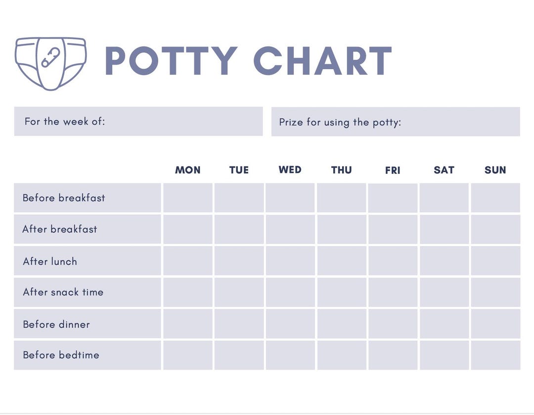 Printable Potty Chart PDF - Etsy