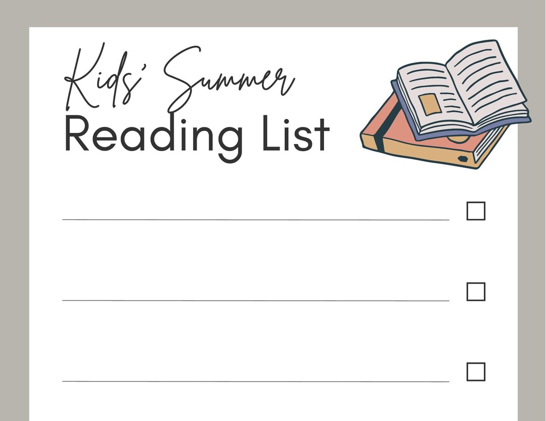 Printable Kids Summer Reading List PDF - Etsy