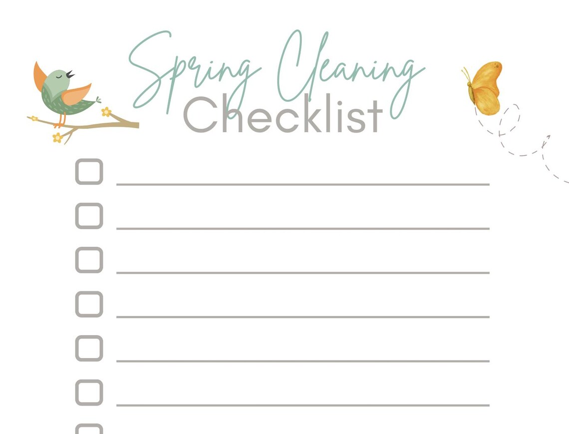 Printable Spring Cleaning Checklist PDF - Etsy