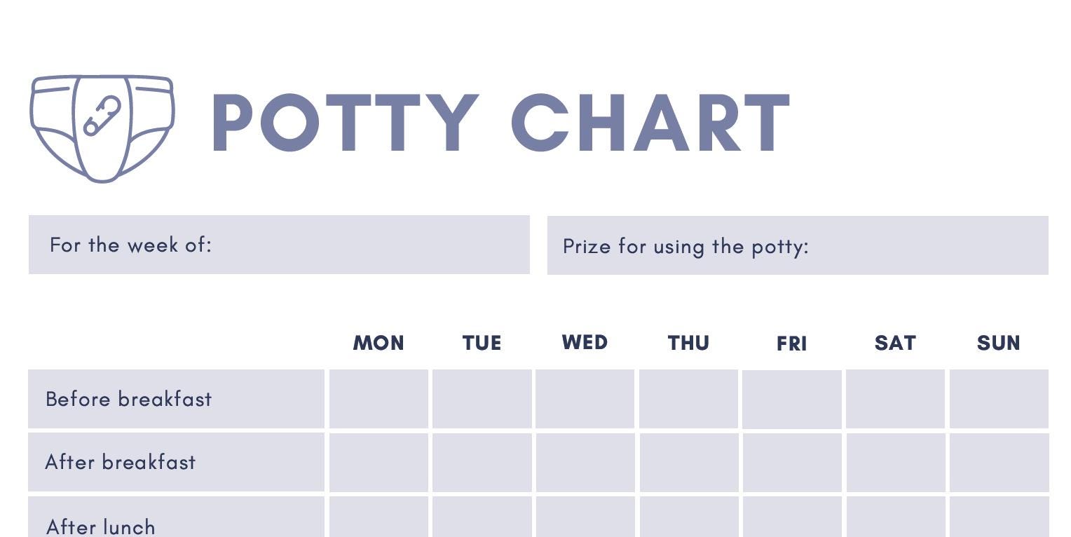 Printable Potty Chart PDF - Etsy