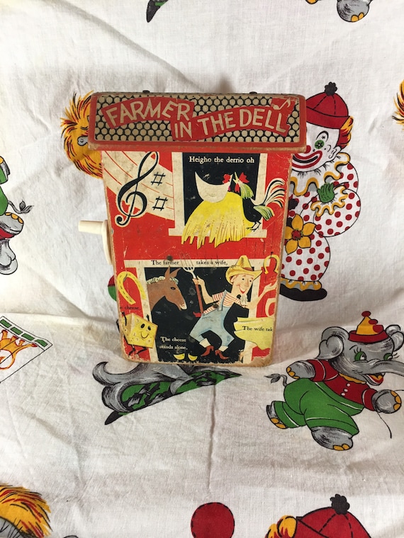 Vintage FP Farmer in the Dell Music Box - Etsy