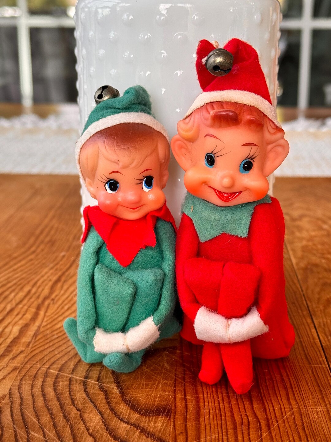 Pair of Vintage 1950's Pixie Knee Huggers - Set of 2 - Red Elf Knee ...