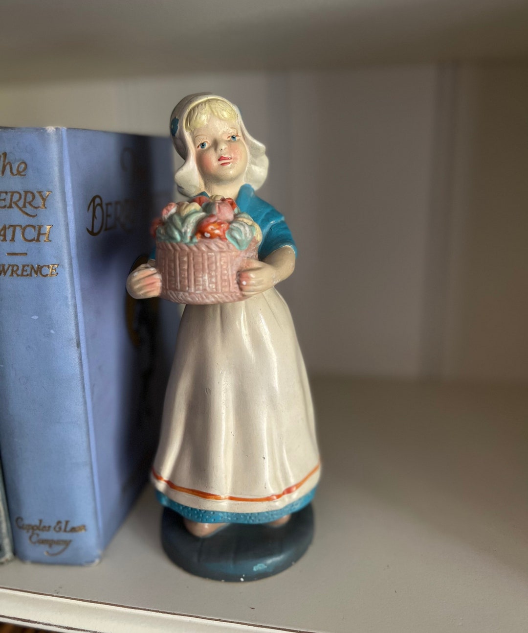 Vintage Dutch Girl Figurine - Mid Century Ceramic Collectible - Hand ...