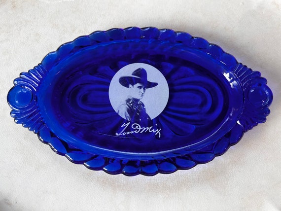 Antique Tom Mix Cobalt Dish Vintage Western Star Collectible - Etsy