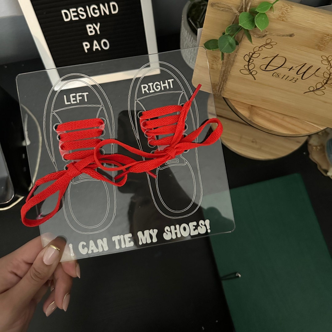 Educational Acrylic Kids Shoe Tying Board. Shoe Tying Practice for Kids ...