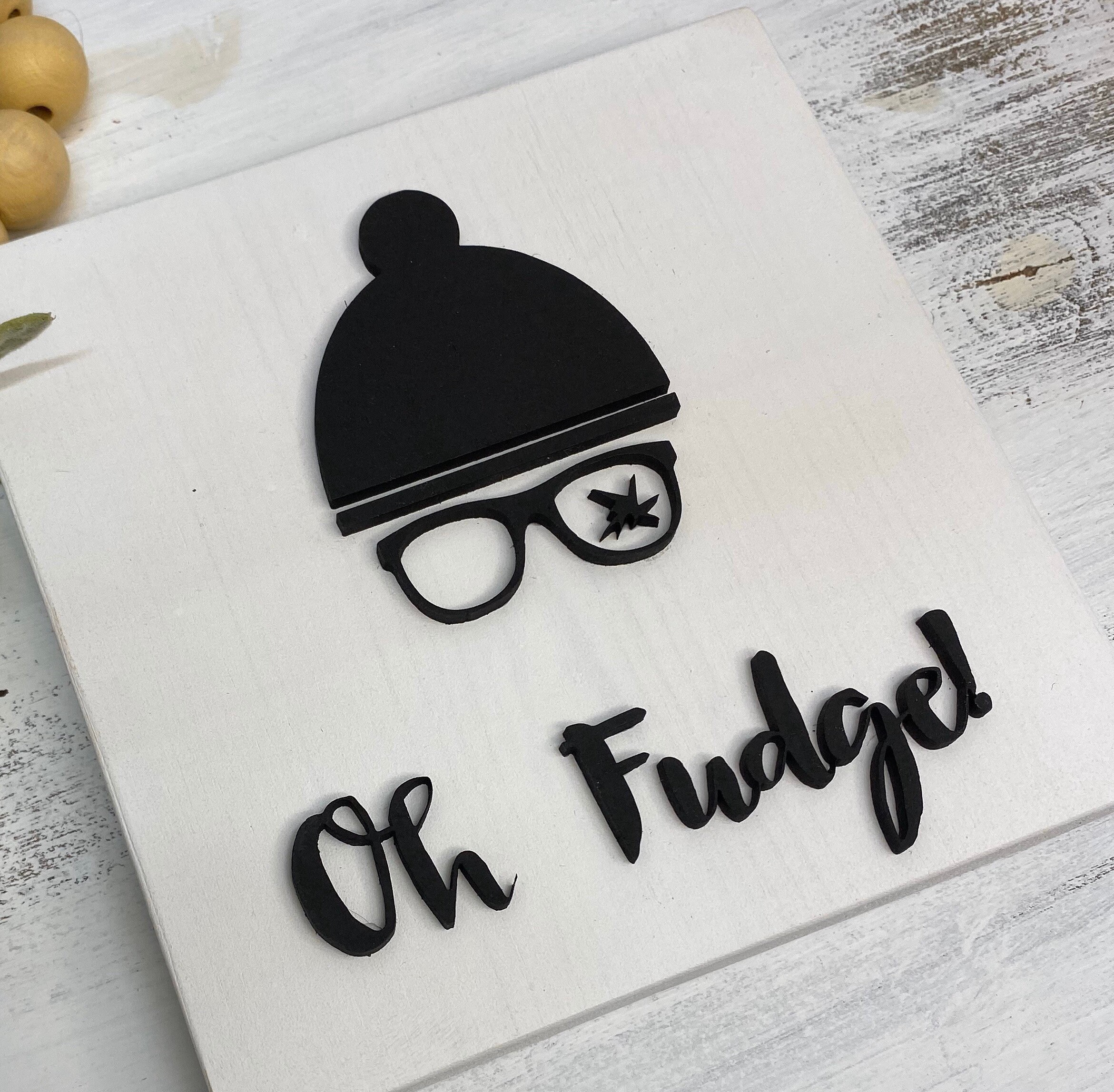 Oh Fudge Christmas Wood Sign 3D Wood Sign Small Sign for - Etsy