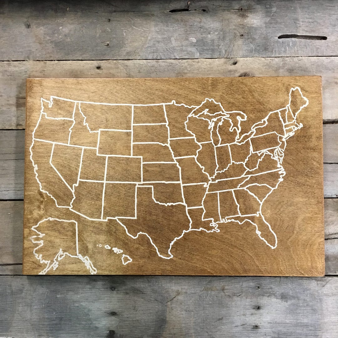Travel Map | Wood Map | USA Wood Map | USA Travel Map | Pin Map ...