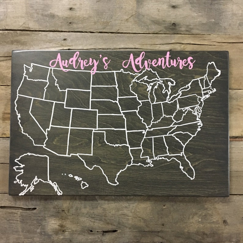 Wood Travel Map Travel Map Usa Travel Map Personalized Etsy