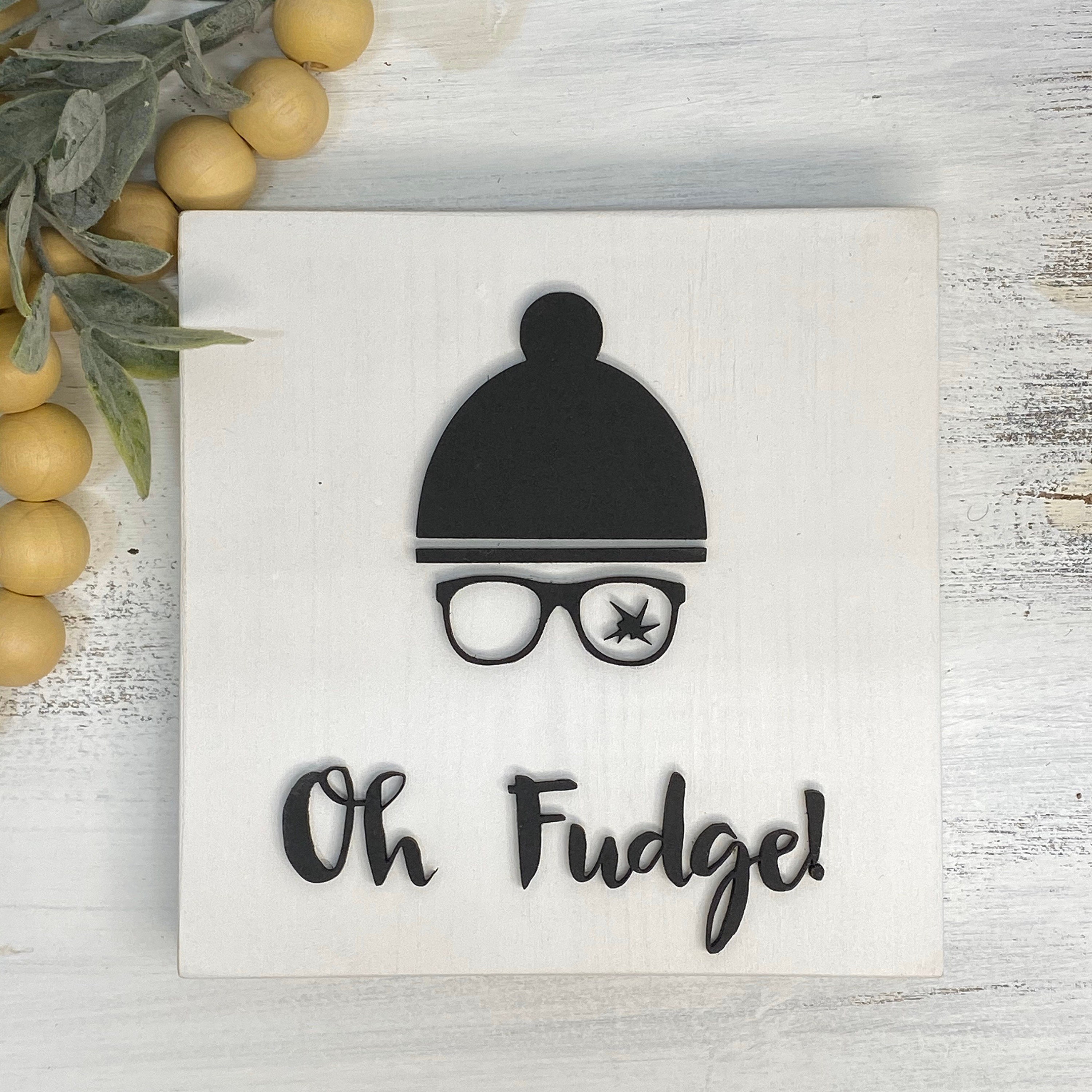 Oh Fudge Christmas Wood Sign 3D Wood Sign Small Sign for - Etsy