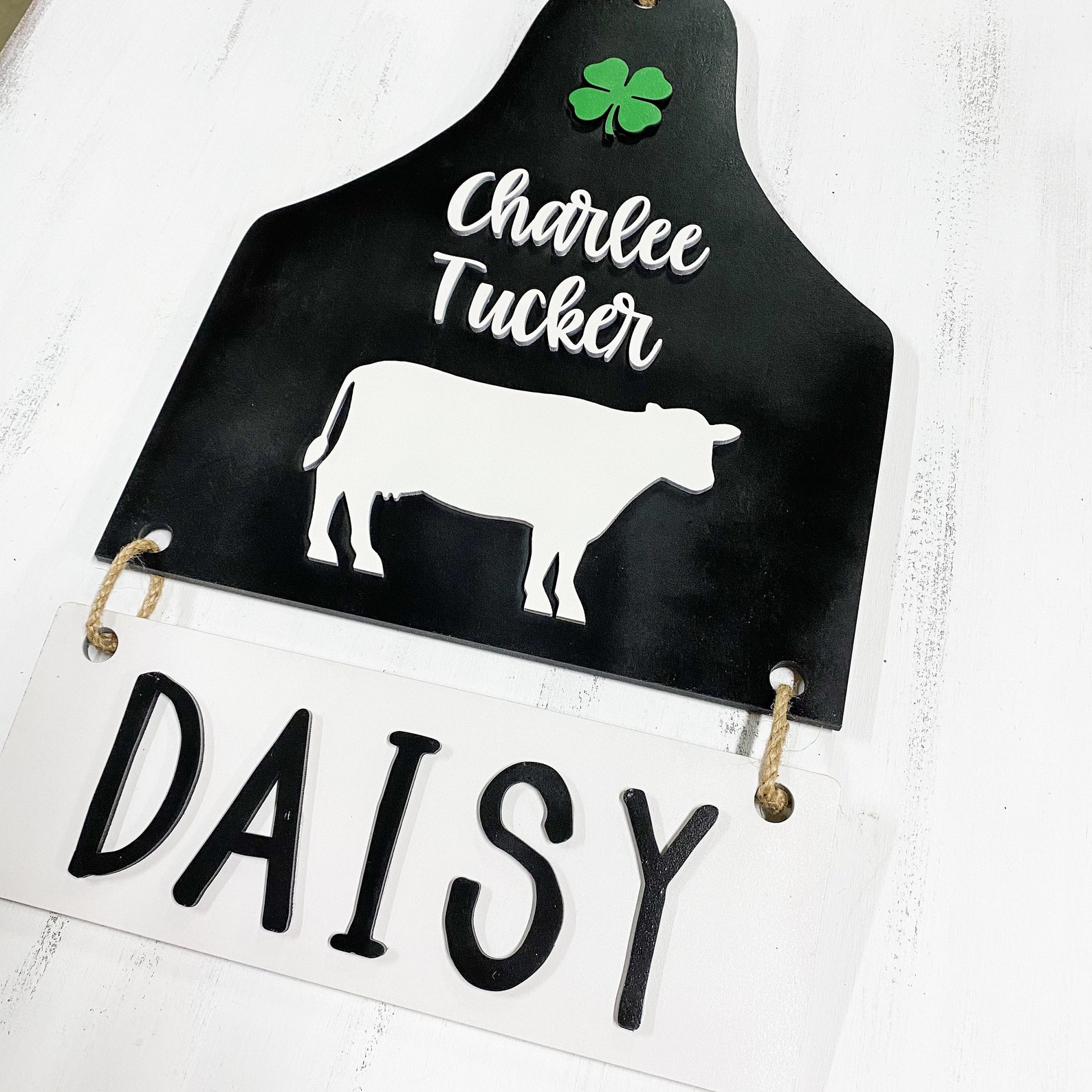 Cow Ear Tag Stall Sign 4H Barn Stall Sign Steer Heifer - Etsy