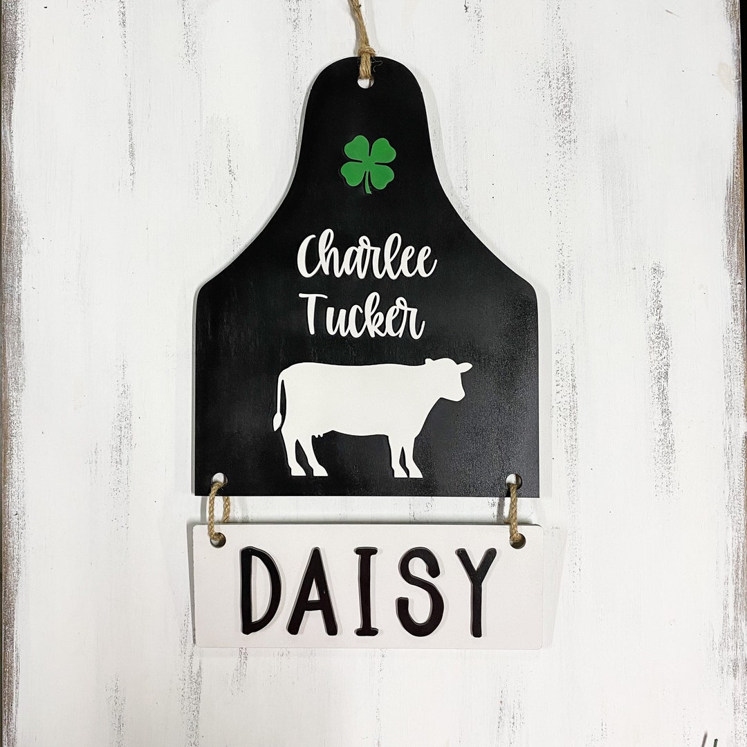 Cow Ear Tag Stall Sign | 4H Barn Stall Sign | Steer | Heifer ...