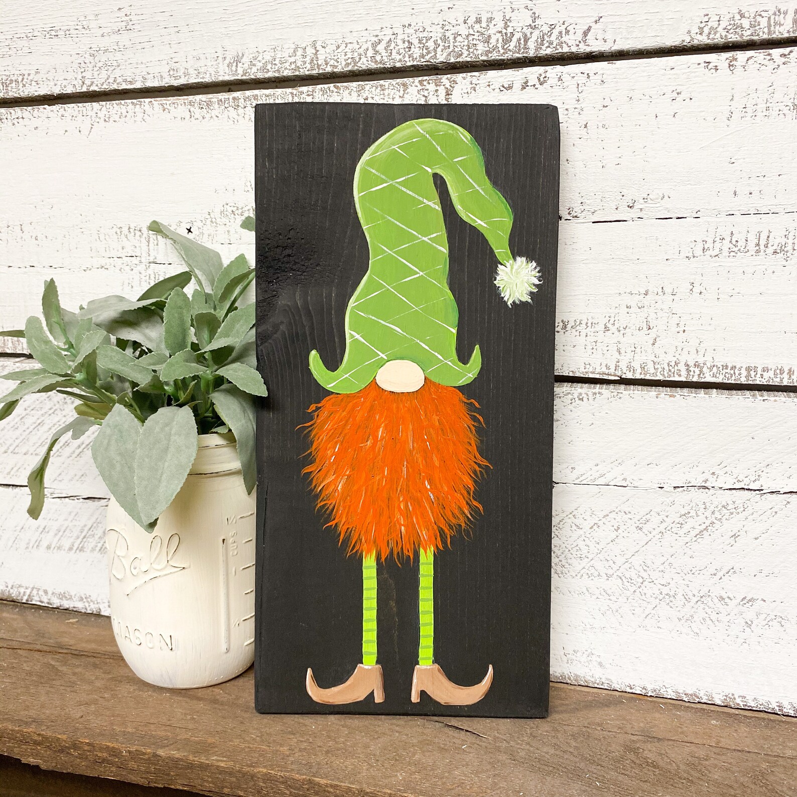 Nordic Gnome Hand Painted Wood Sign Scandinavian Gnome St | Etsy