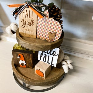 Fall Tiered Tray Set | Tiered Tray Decor | Mini Sign Set for Trays ...