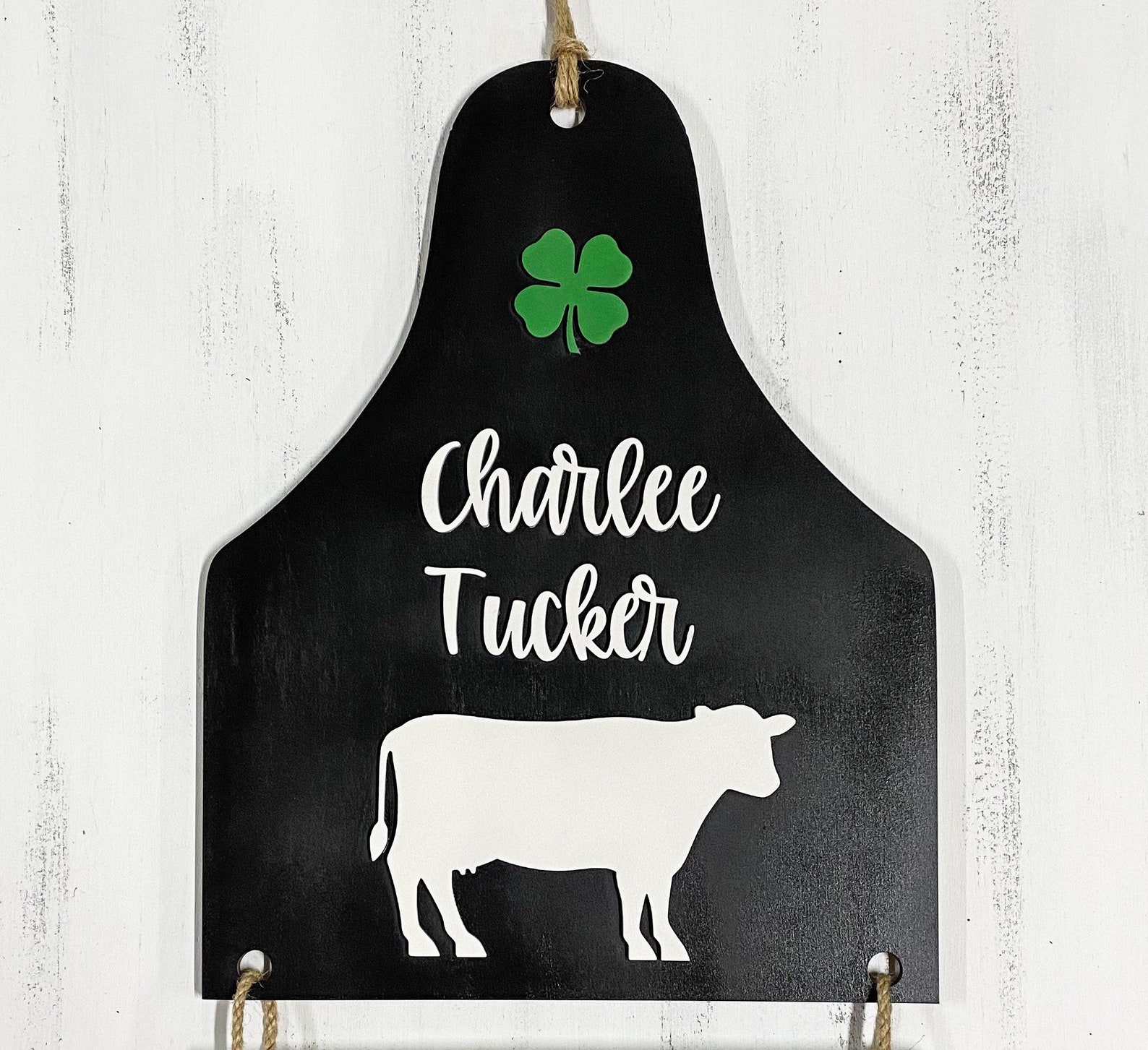 Cow Ear Tag Stall Sign 4H Barn Stall Sign Steer Heifer - Etsy