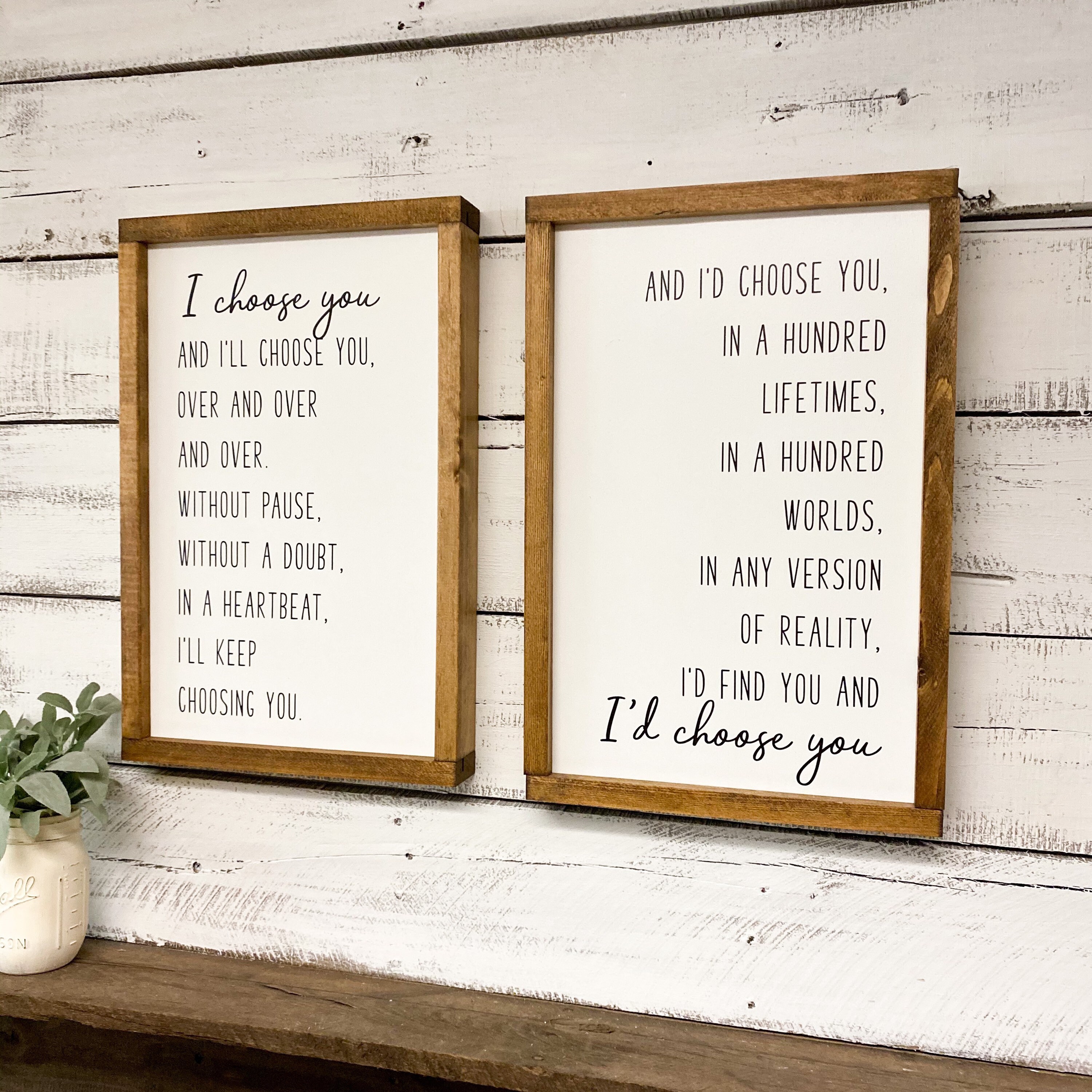 Id Choose You Wooden Sign Set Master Bedroom Decor - Etsy