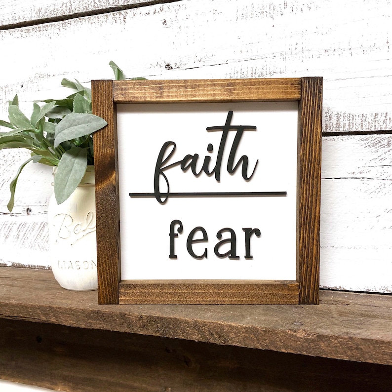 Faith Over Fear 3D Wood Sign | Faith Sign for Gift | Gift for Friend ...