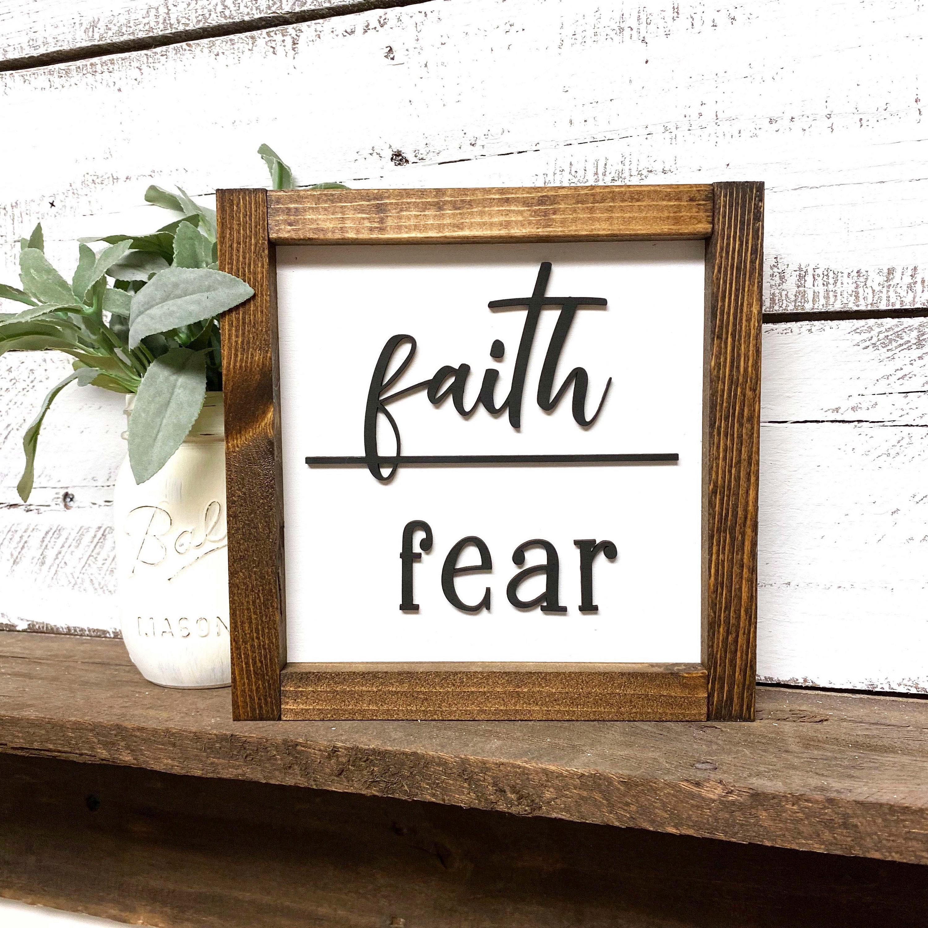 Faith Over Fear 3D Wood Sign | Faith Sign for Gift | Gift for Friend ...