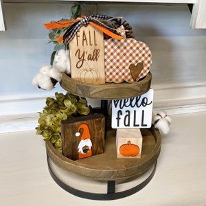 Fall Tiered Tray Set | Tiered Tray Decor | Mini Sign Set for Trays ...
