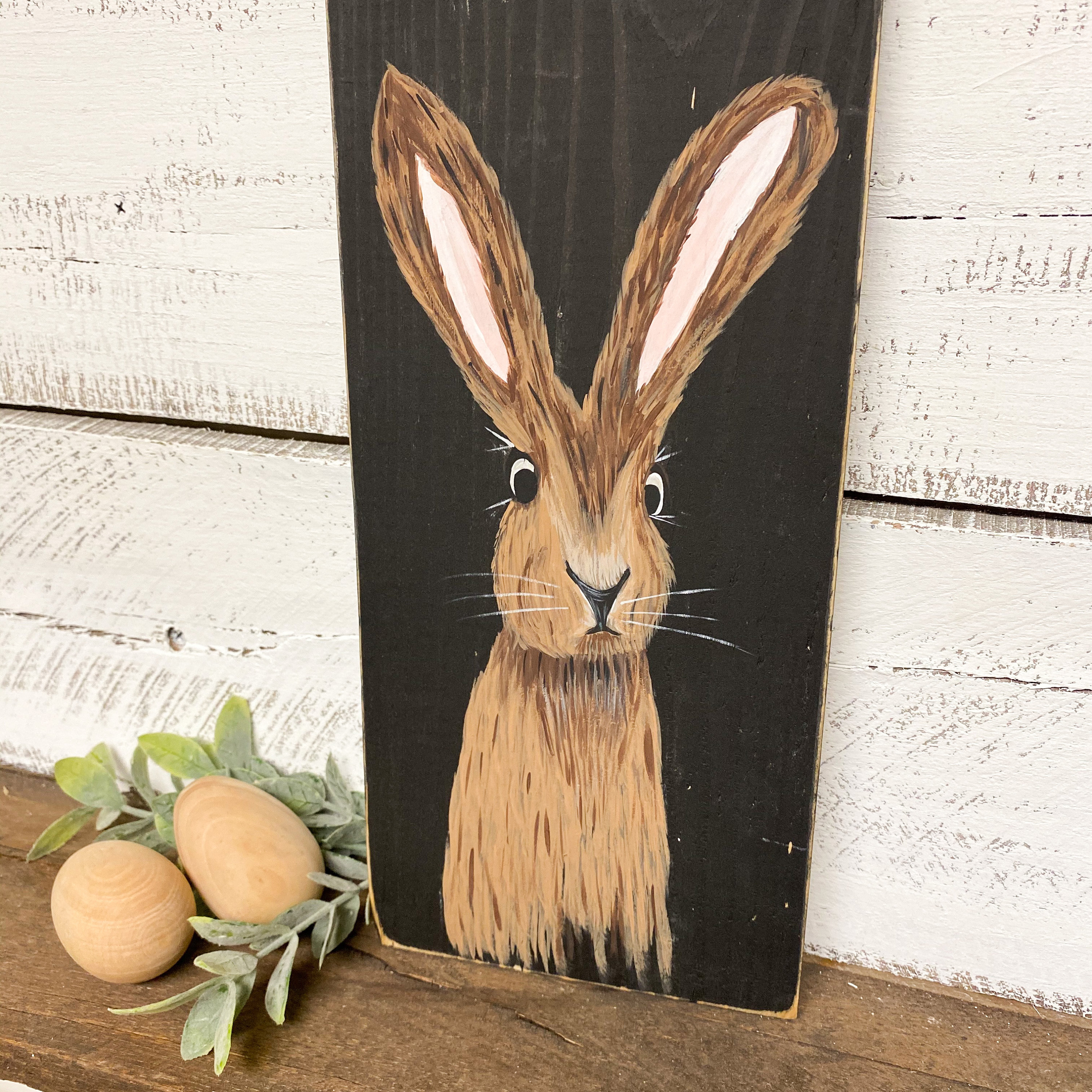 Easter Bunny Painting Hand Painted Rabbit Woodland Nursery - Etsy