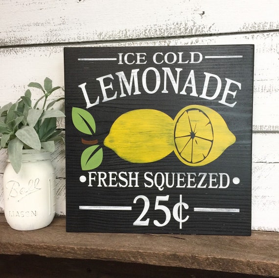 Lemon Wood Sign Kitchen Decor Lemonade Stand Signs - Etsy