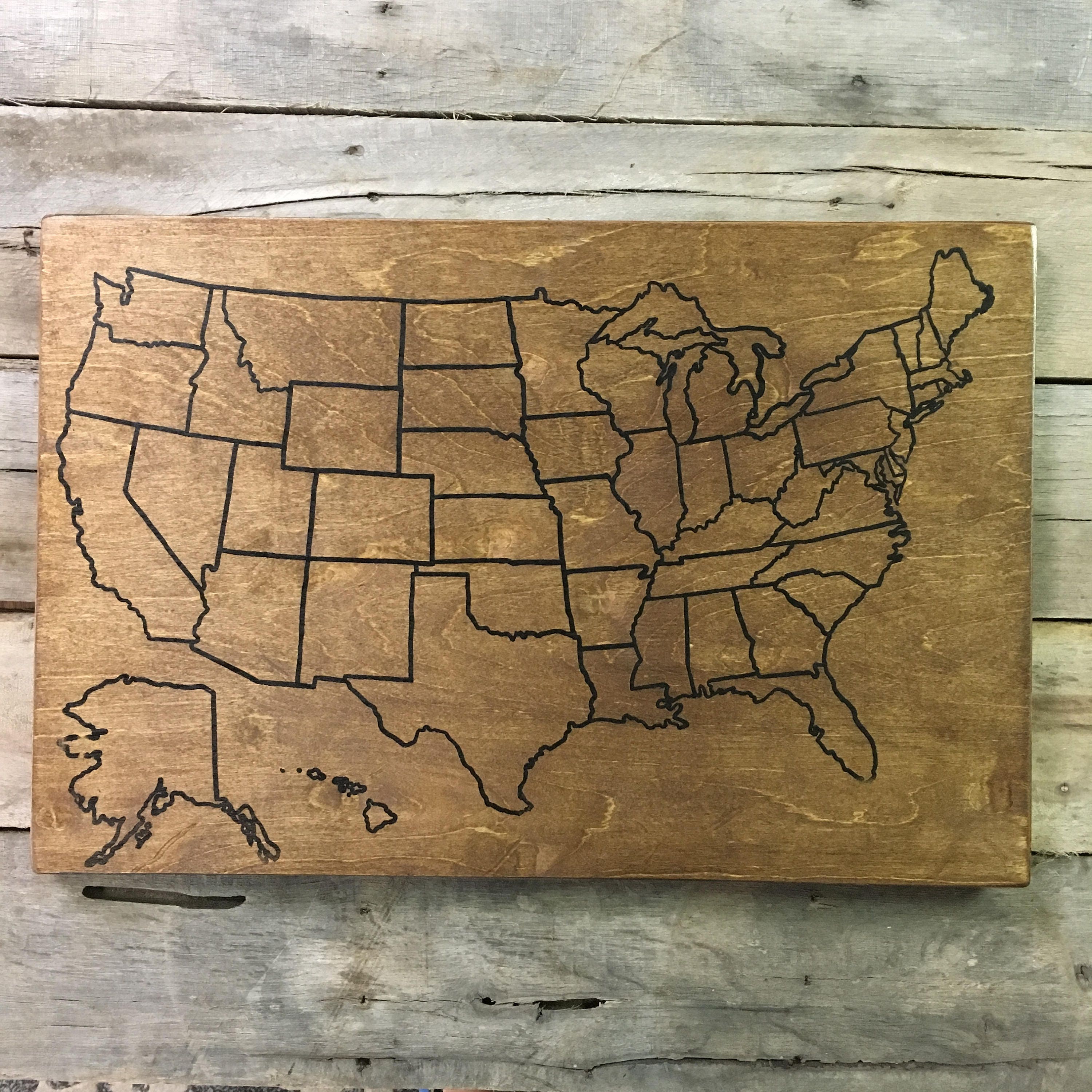 Travel Map Family Vacation USA Travel Map Personalized | Etsy