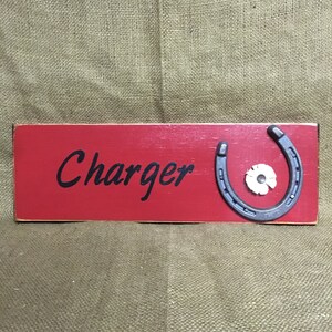 Stall Sign | Horse Stall Sign With Horseshoe | Personalized Tack Sign ...