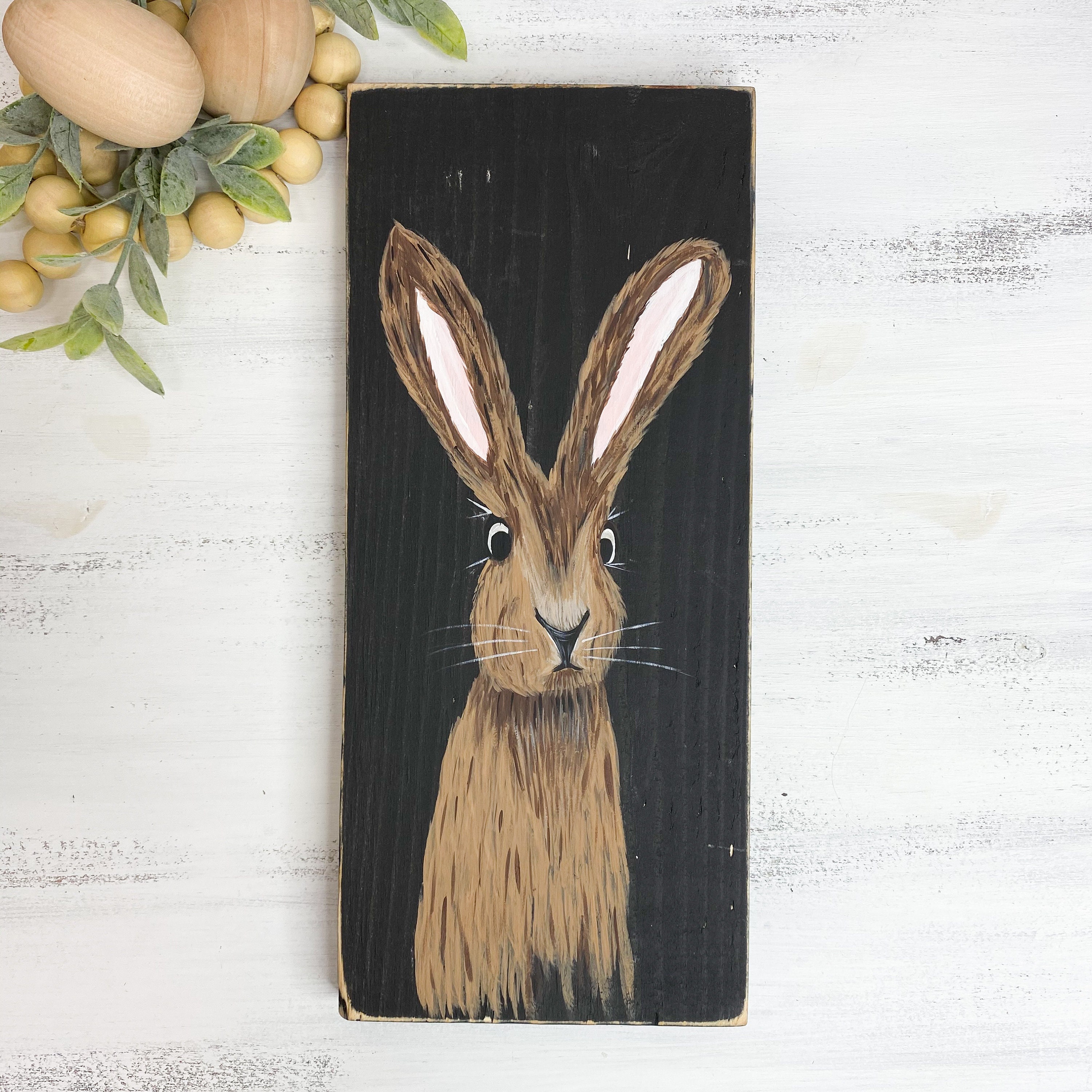 Easter Bunny Painting Hand Painted Rabbit Woodland Nursery - Etsy