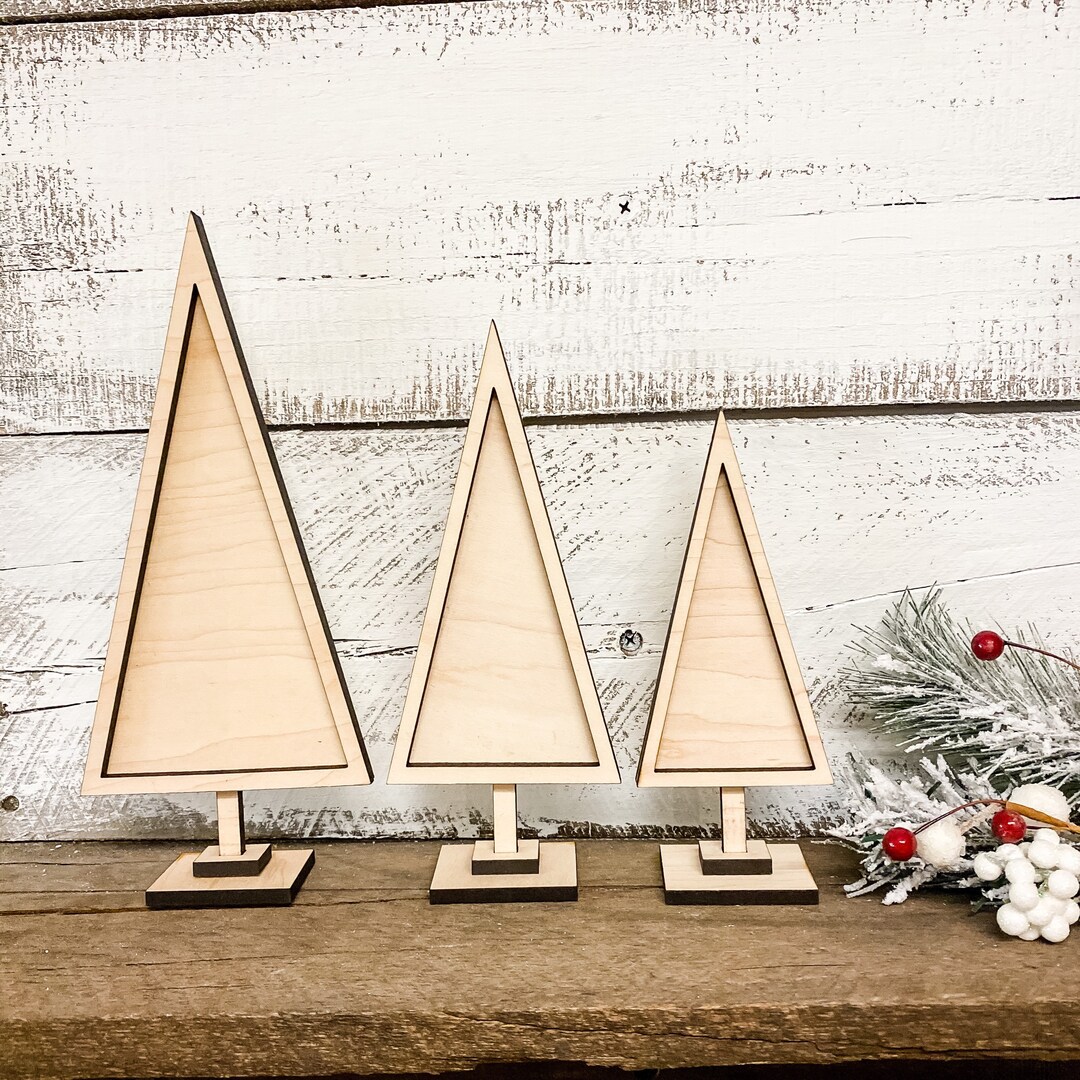 DIY Wooden Christmas Trees | Christmas Craft | Wood Trees for Tiered ...
