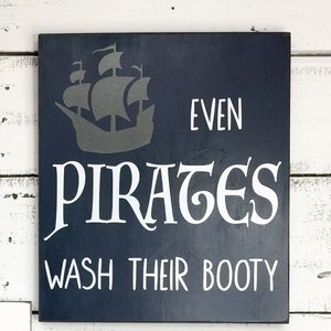 Bathroom Sign | Pirate | Wash Their Booty | Boys Bathroom | Pirate ...