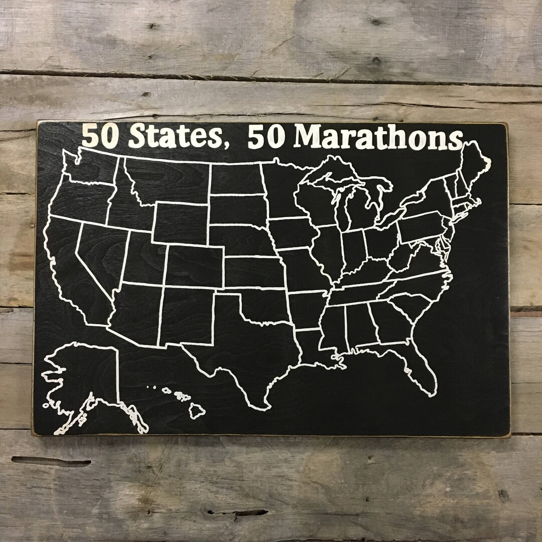 Marathon Map | Travel Map | 50 States | US Map | United States Map ...