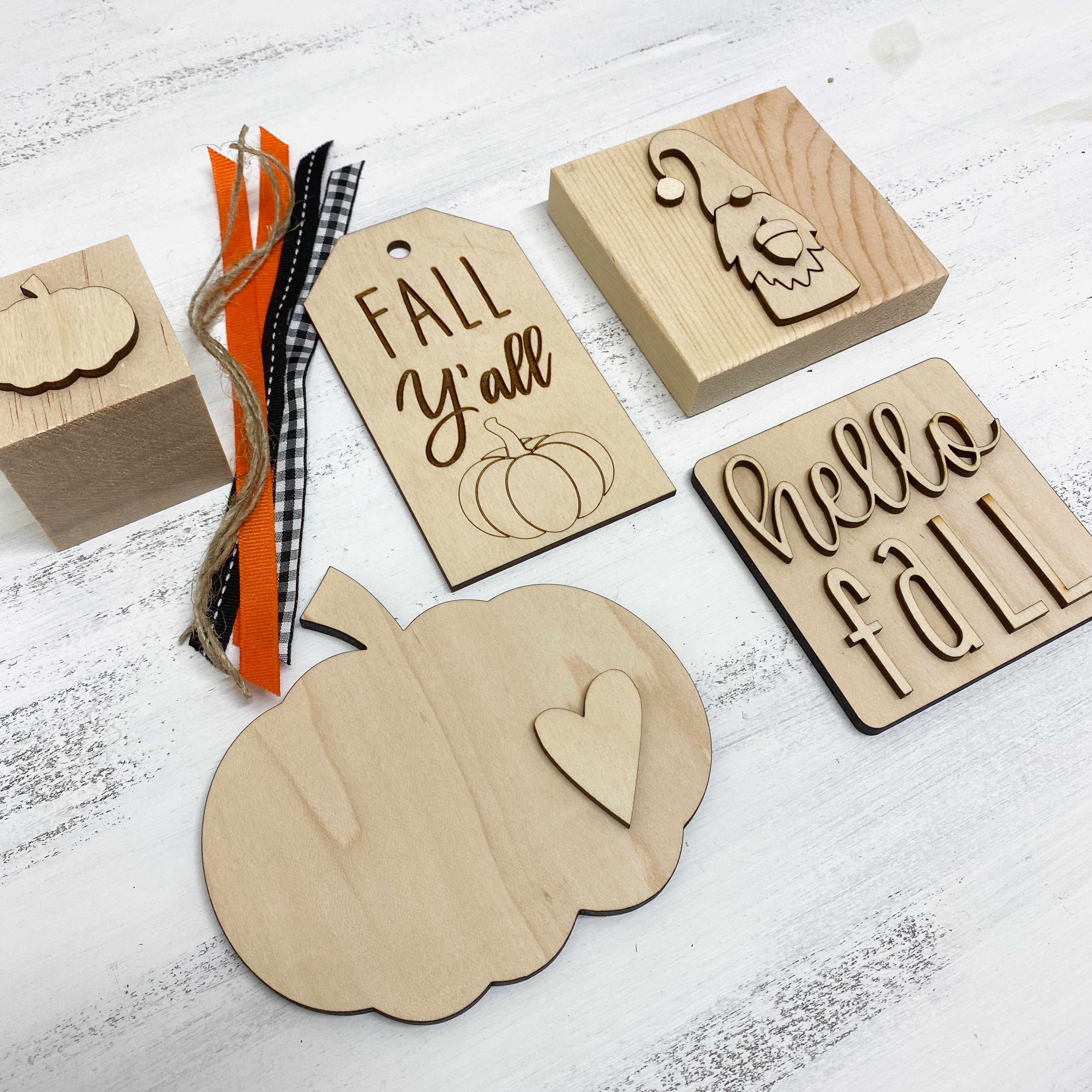 Fall Tiered Tray Set Tiered Tray Decor Mini Sign Set for | Etsy
