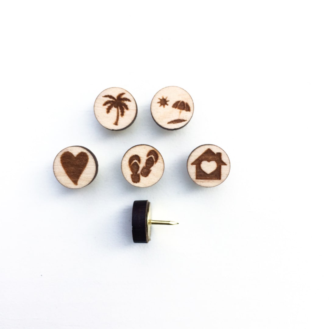 Wooden Map Pins | Travel Map Pins | Map Thumbtacks | Adventure Map ...