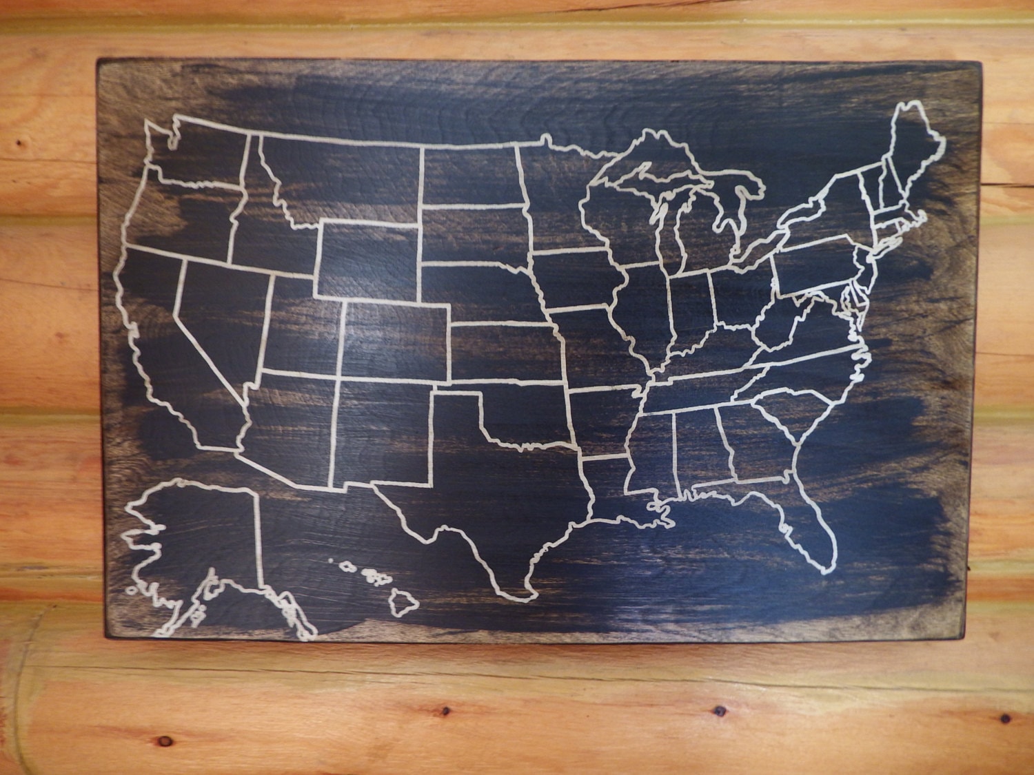 Wood Map Travel Map Travel Map USA Travel Map | Etsy