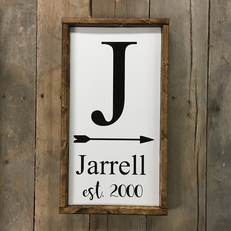 Wooden Initial Sign | Family Sign | Est Sign | Last Name Sign | Gallery ...