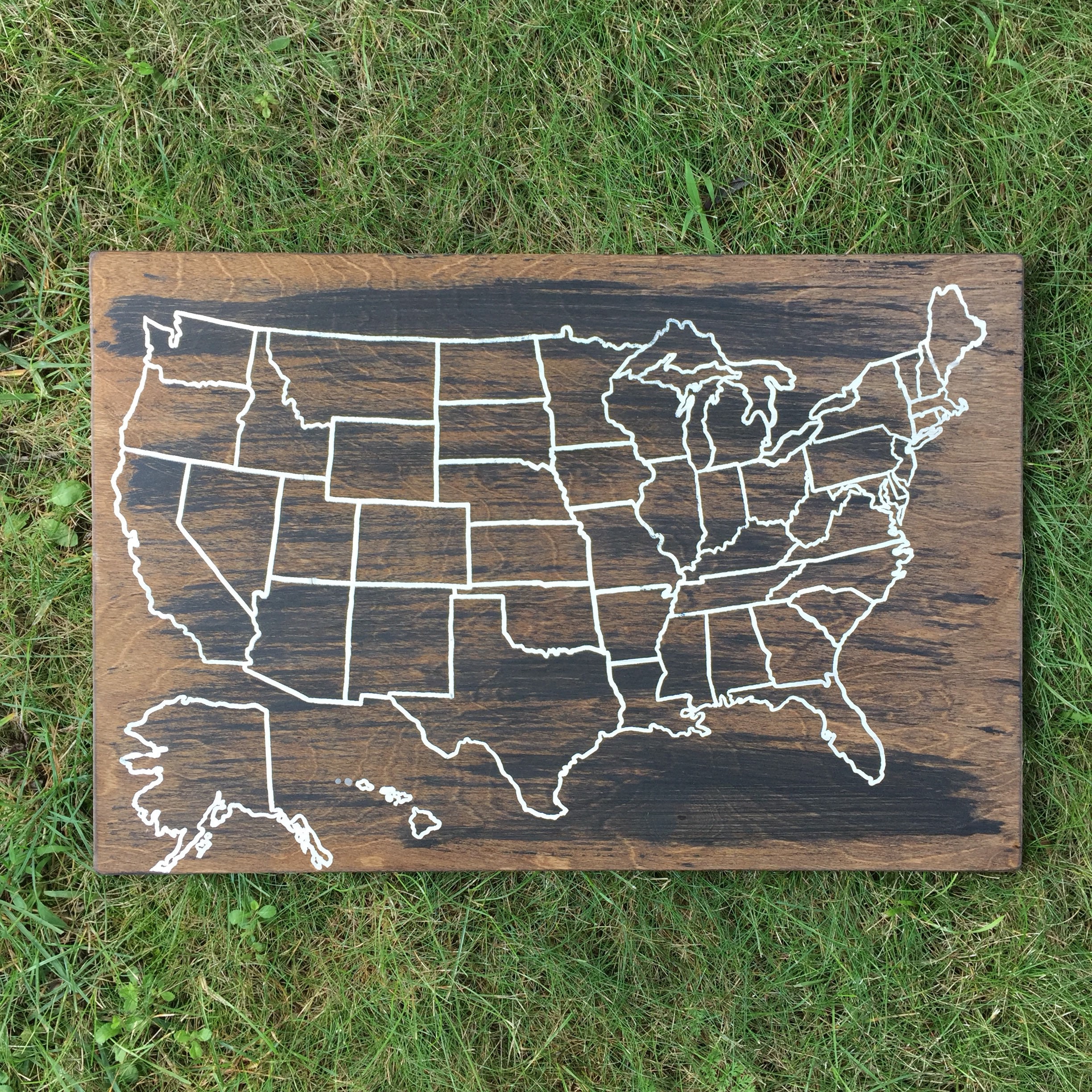 Travel Map US Wood Map USA Travel Map Map Wall Art - Etsy Canada