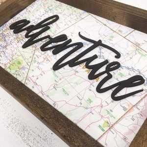 3D Wanderlust Travel Map Sign | Gallery Wall Decor | Adventure Theme ...