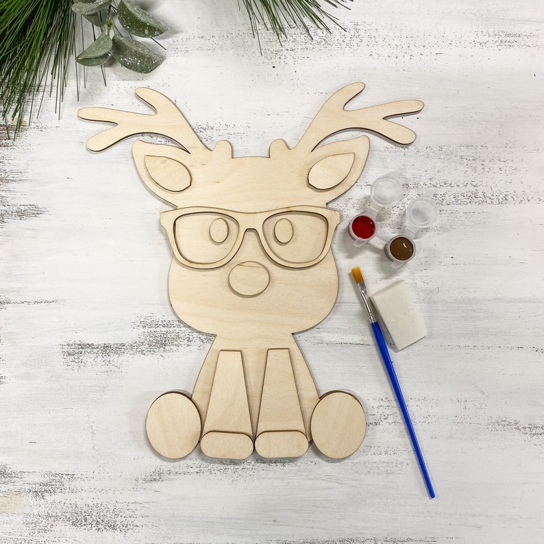 Reindeer With Glasses Paint Kit Rudolph Paint Kit for Kids - Etsy