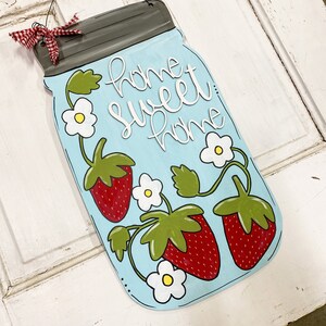 Strawberry Door Hanger | Summer Door Hanger | Home Sweet Home Sign ...