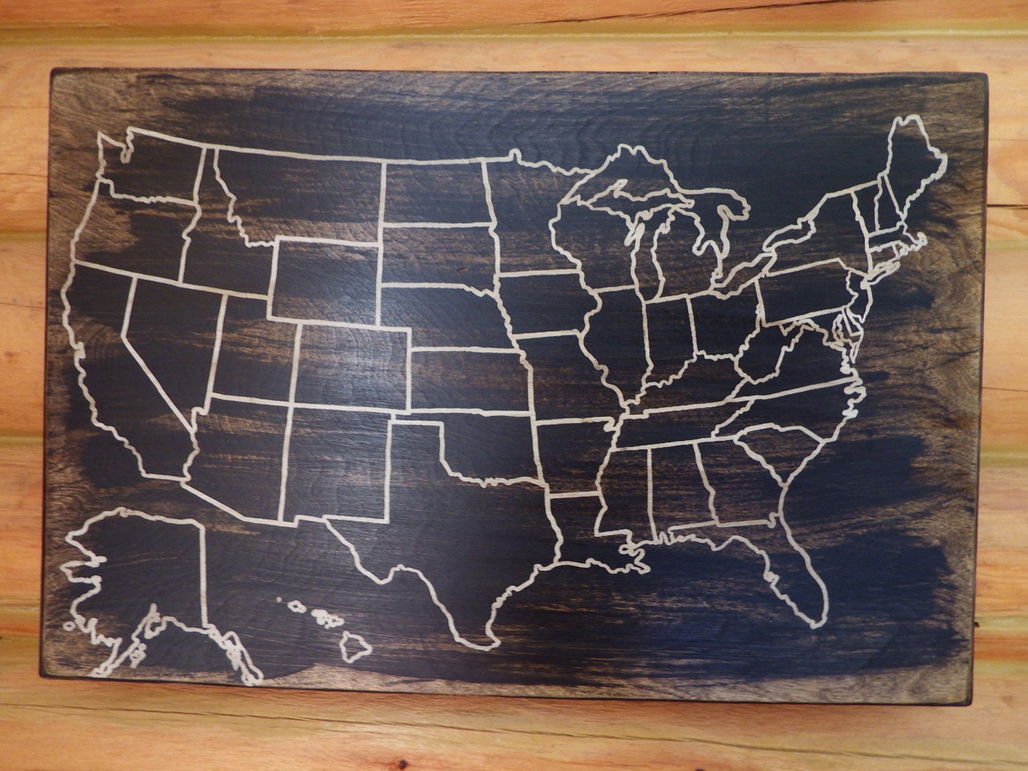 Wood Map Travel Map Travel Map USA Travel Map | Etsy