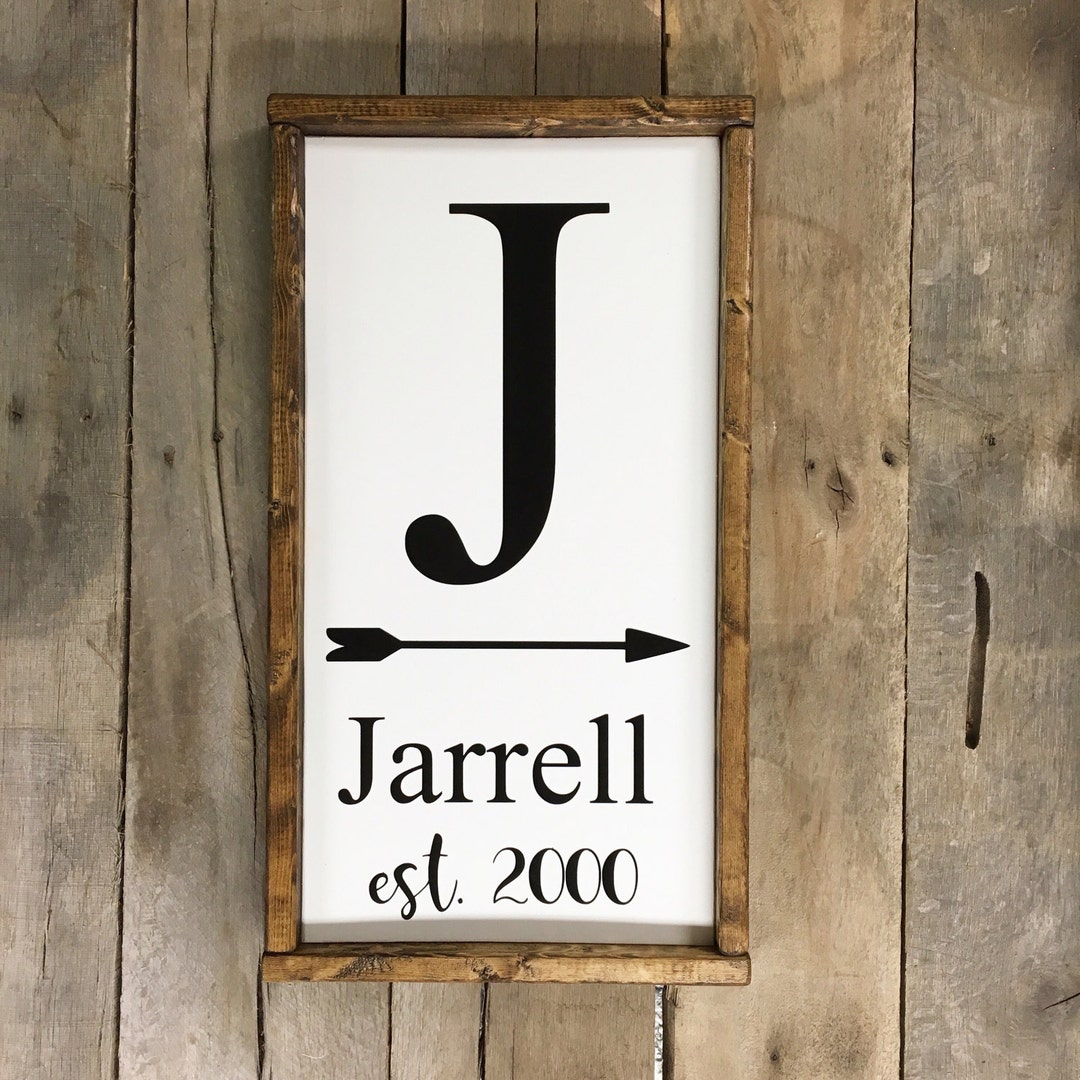 Wooden Initial Sign | Family Sign | Est Sign | Last Name Sign | Gallery ...