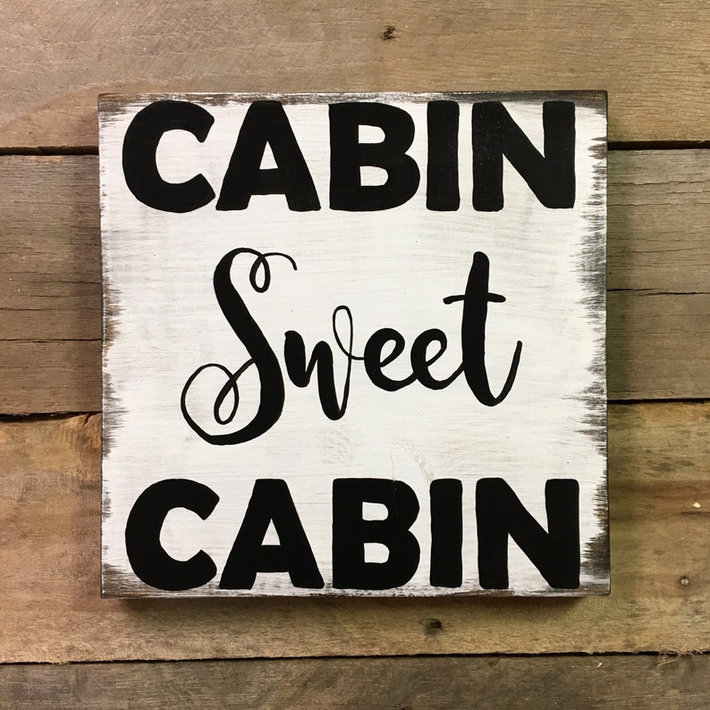 12x12 Wood Sign Cabin Sweet Cabin Cottage Rustic - Etsy
