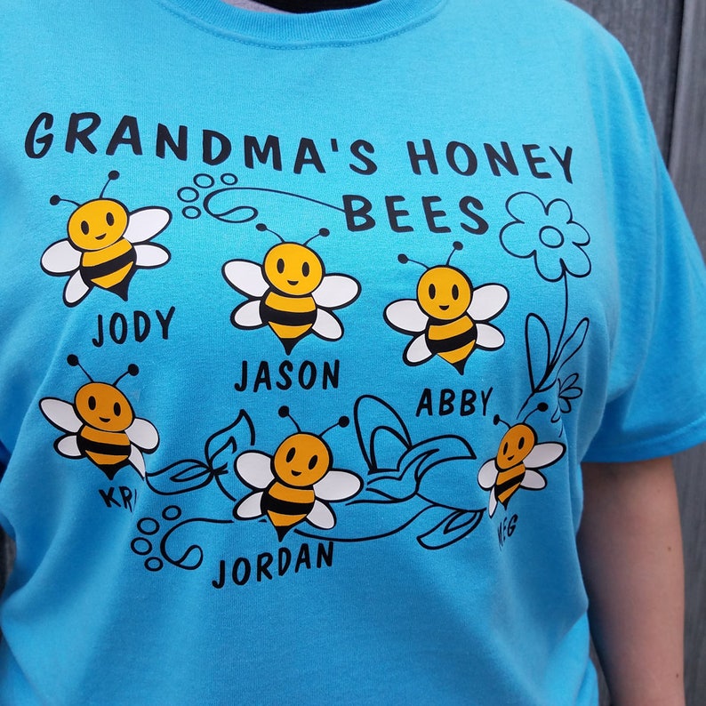 Grandma's Honeybees Personalized Bee Themed T-shirt With - Etsy