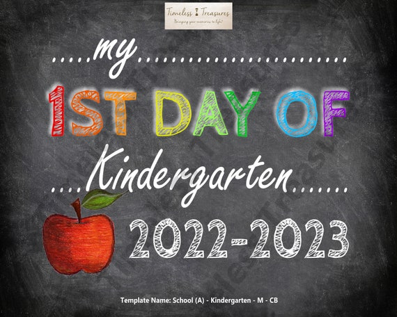 School A My First Day of Kindergarten digital Download - Etsy